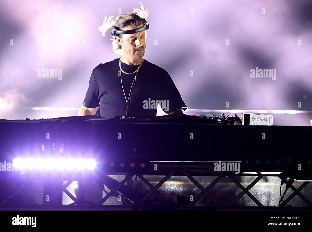 DJ Axwell performs on stage during first day of Ultra Europe Music ...