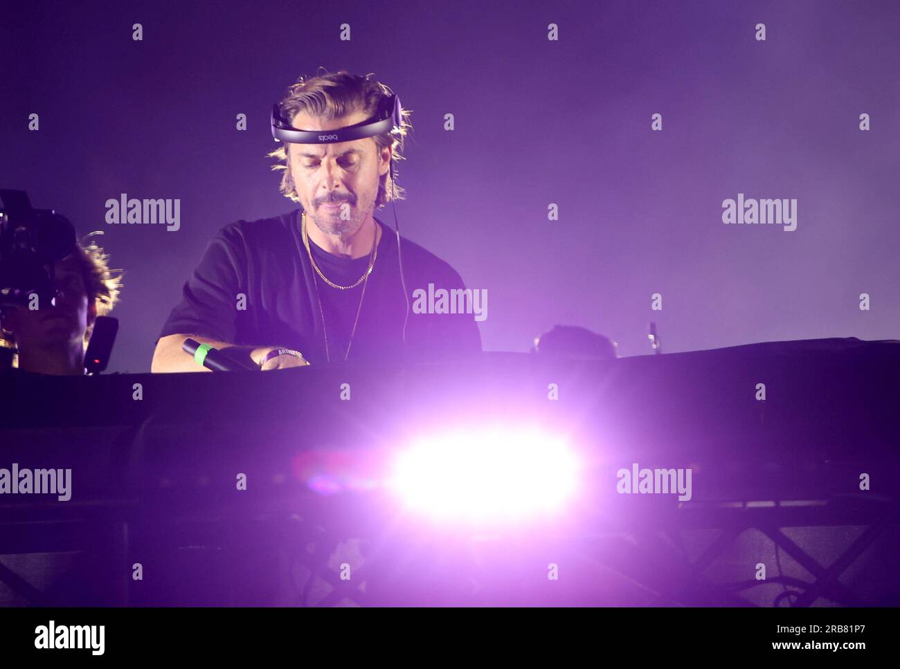 DJ Axwell performs on stage during first day of Ultra Europe Music ...