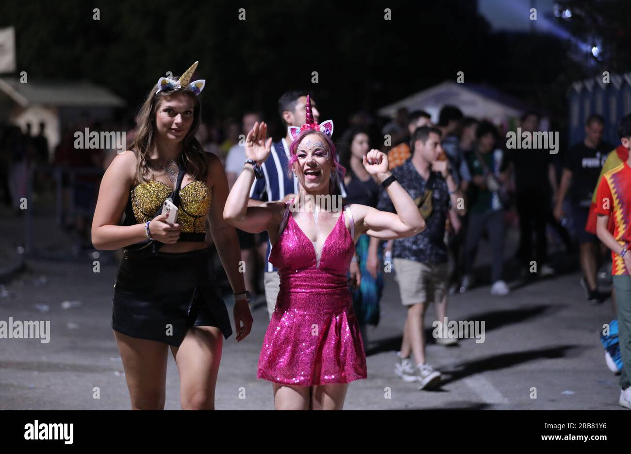 Split, Croatia. 08th July, 2023. Guests leave Park Mladezi Stadium ...