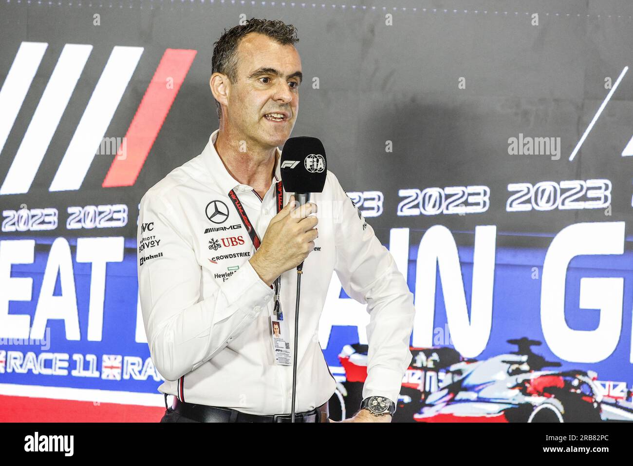 Silverstone, UK. 08th July, 2023. Hywel Thomas Managing Director of ...