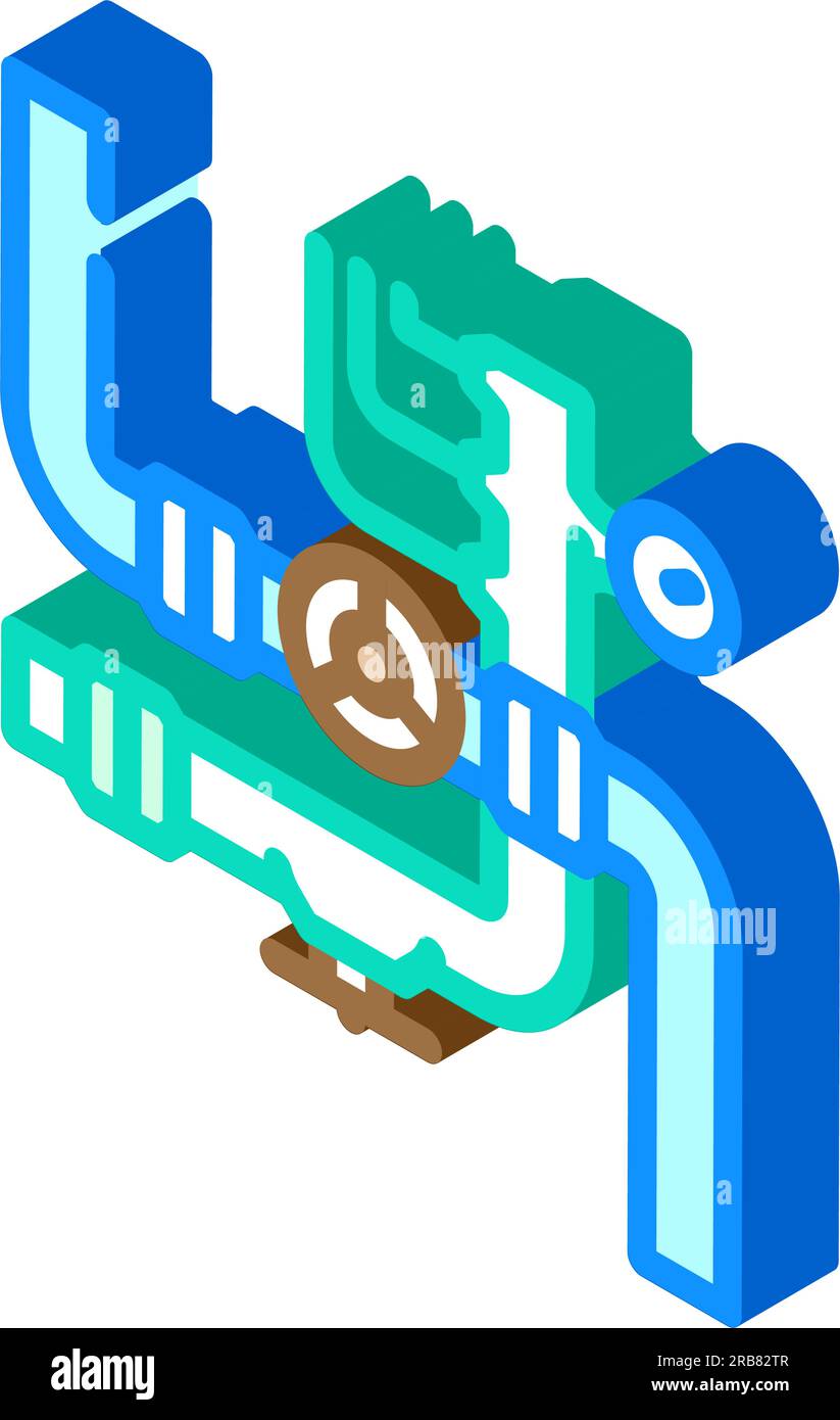 pipeline system petroleum engineer isometric icon vector illustration ...