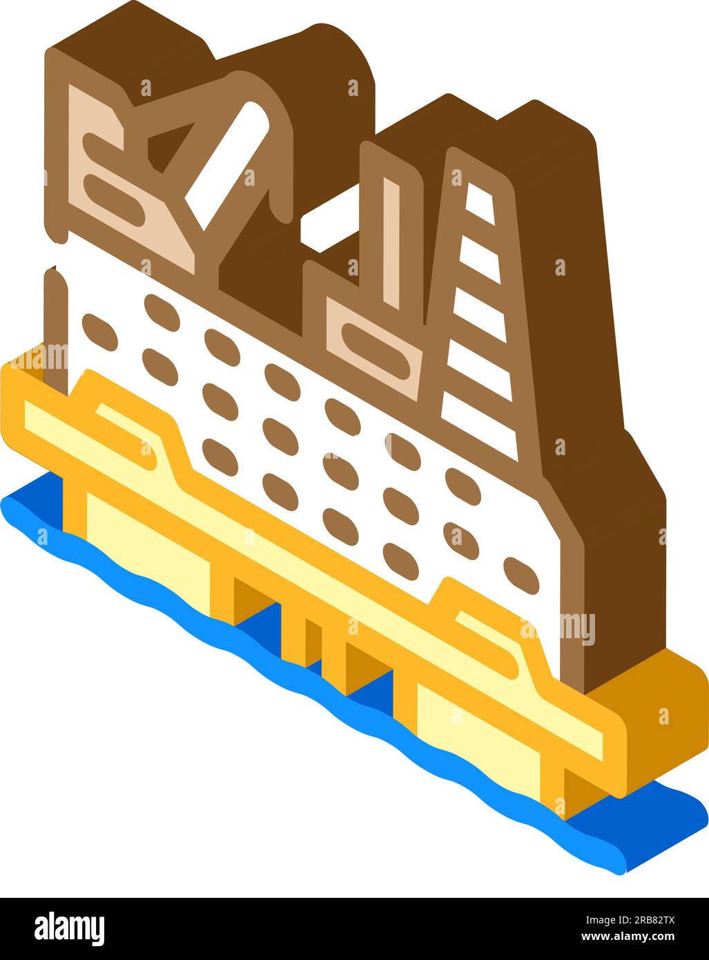 oil rig platform petroleum engineer isometric icon vector illustration ...