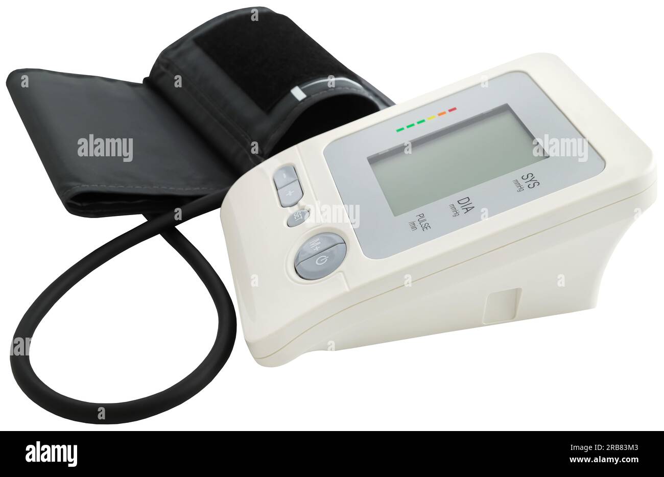 Blood pressure monitor equipment closeup and isolated Stock Photo - Alamy