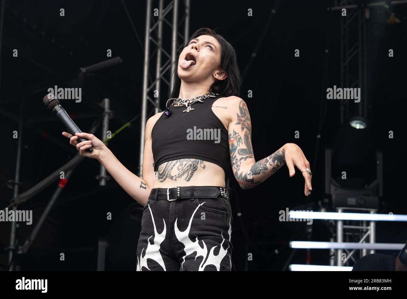 Glasgow, UK. 07th July, 2023. Han Mee of Hot Milk performing at TRNSMT ...