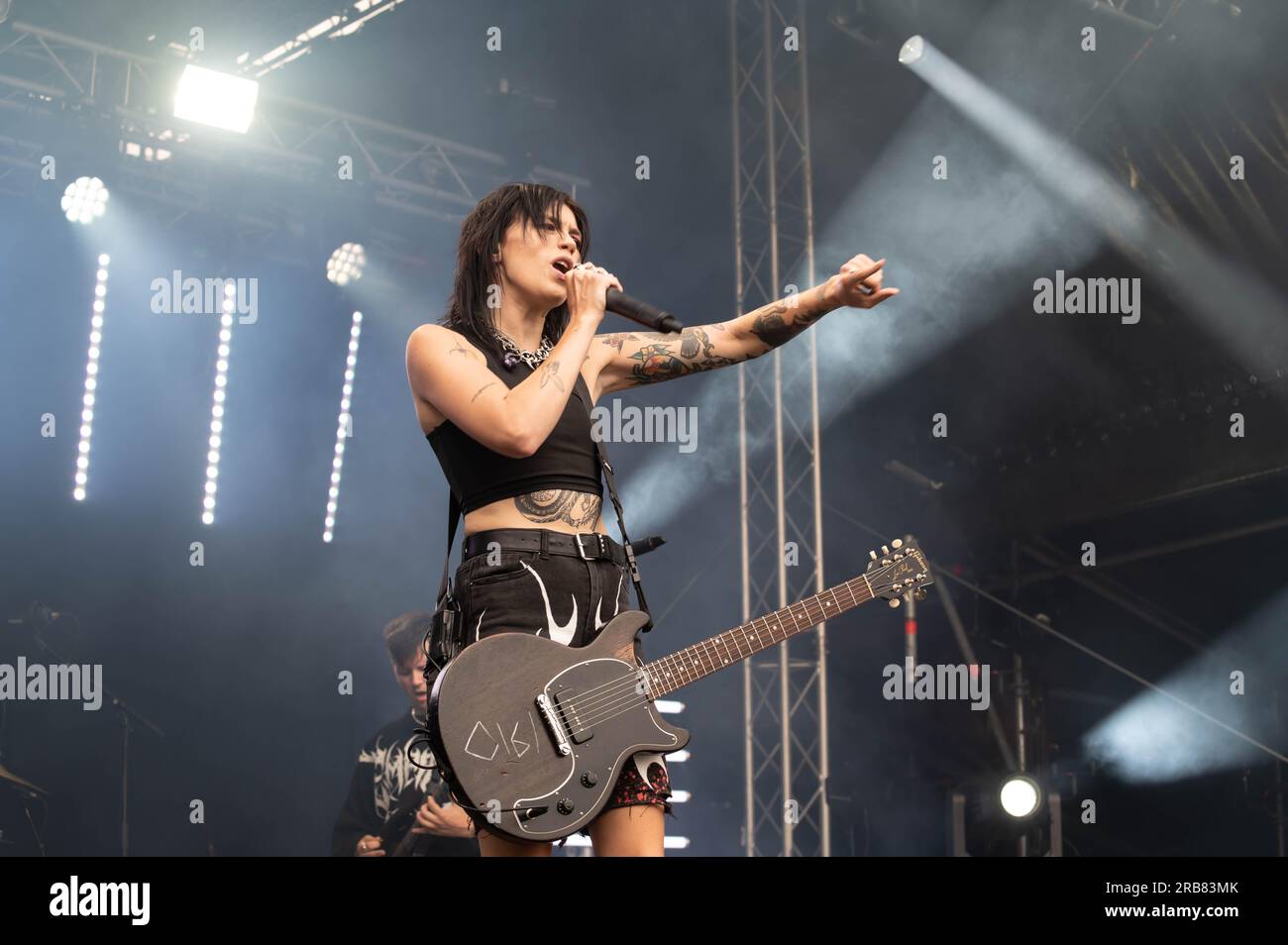 Glasgow, UK. 07th July, 2023. Han Mee of Hot Milk performing at TRNSMT ...