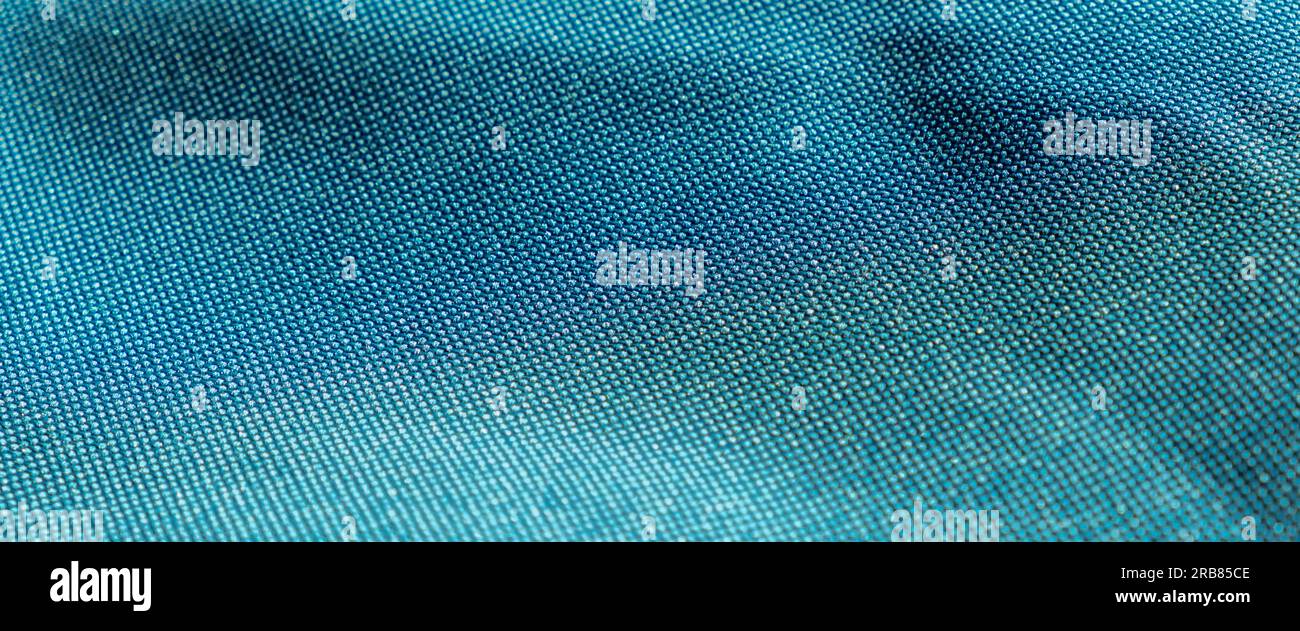 Blue Green Fabric Texture. Macro. Abstract Pattern of Textile. Close Up ...