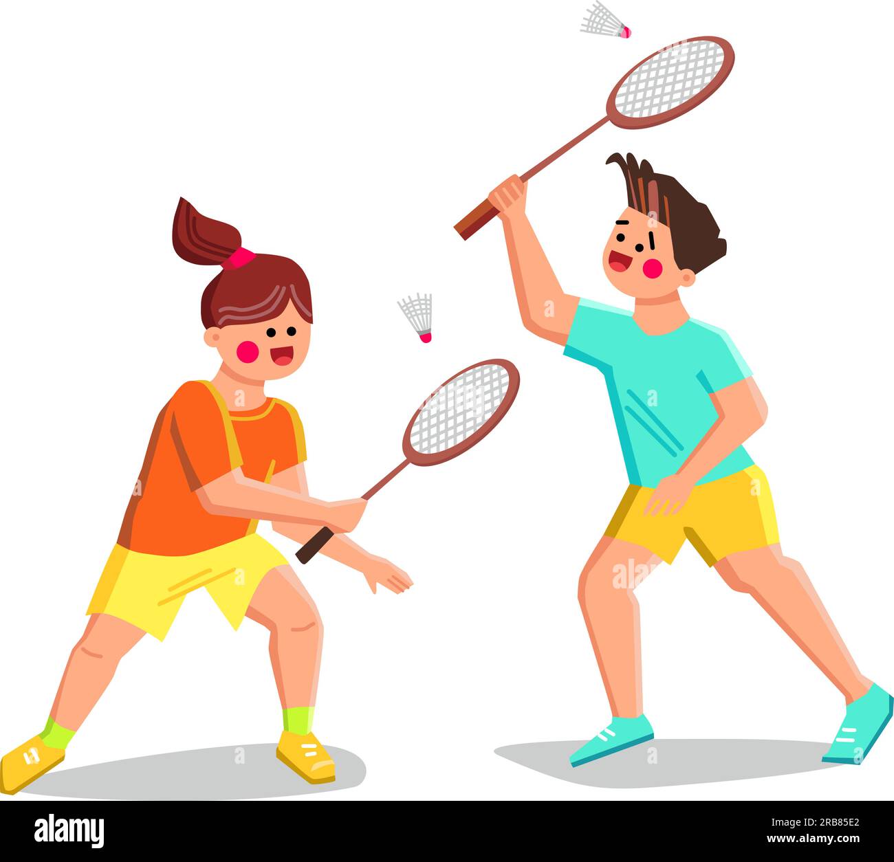Boy playing badminton cartoon illustration Stock Vector Images - Alamy