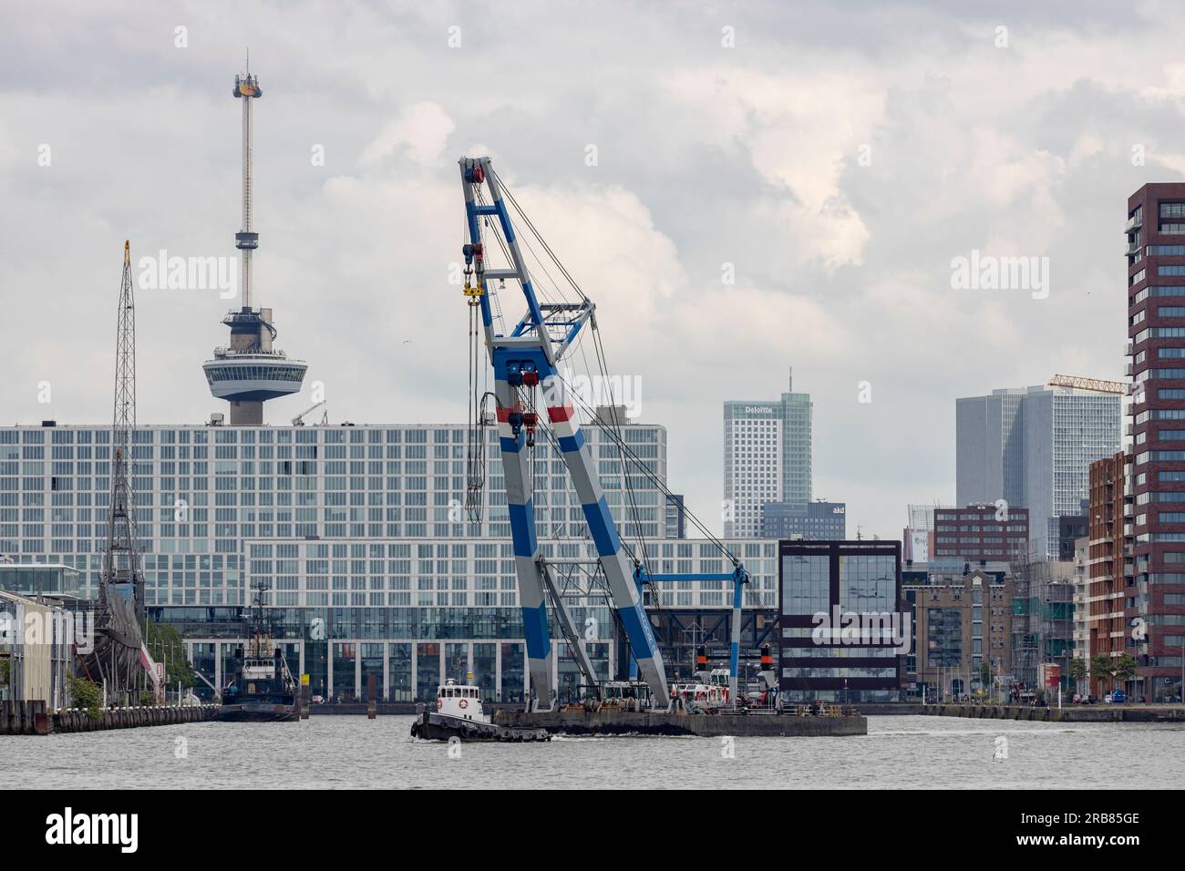 Rotterdam, the Netherlands - 2021-07-07: Heavy lifting barge Matador 2 ...