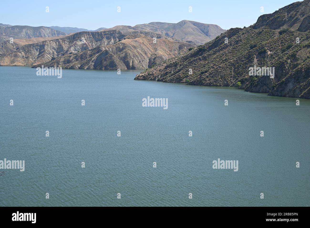 Lake Piru reservoir located in Los Padres National Forest and Topatopa ...