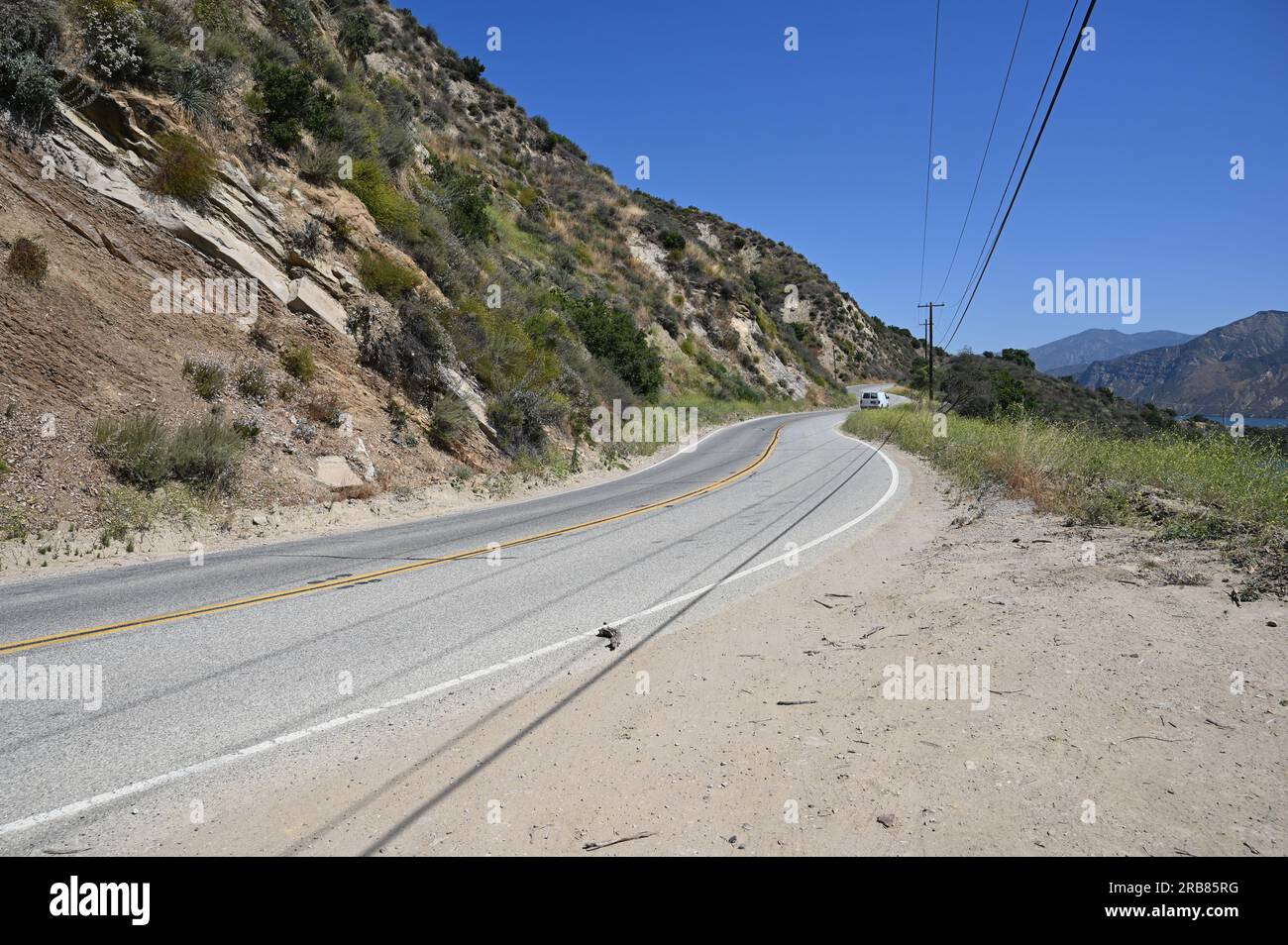 Mountain road passing through the Topatopa Mountains of Ventura County ...