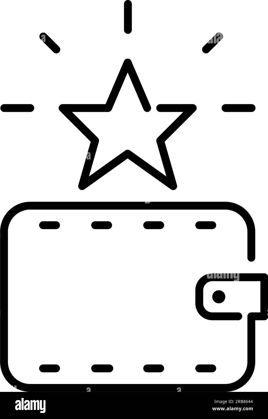 Receiving bonus points or cash back. Shining star into a wallet. Pixel ...