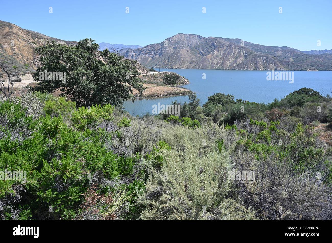Lake Piru reservoir located in Los Padres National Forest and Topatopa ...