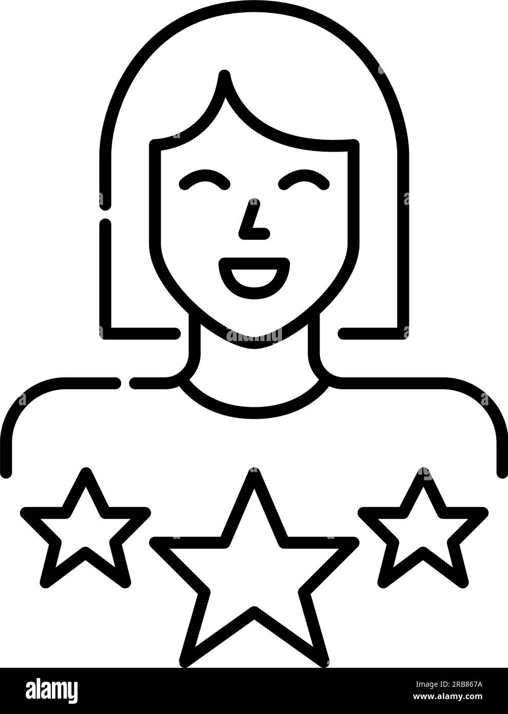 VIP premium member avatar. Woman with stars. Pixel perfect, editable ...