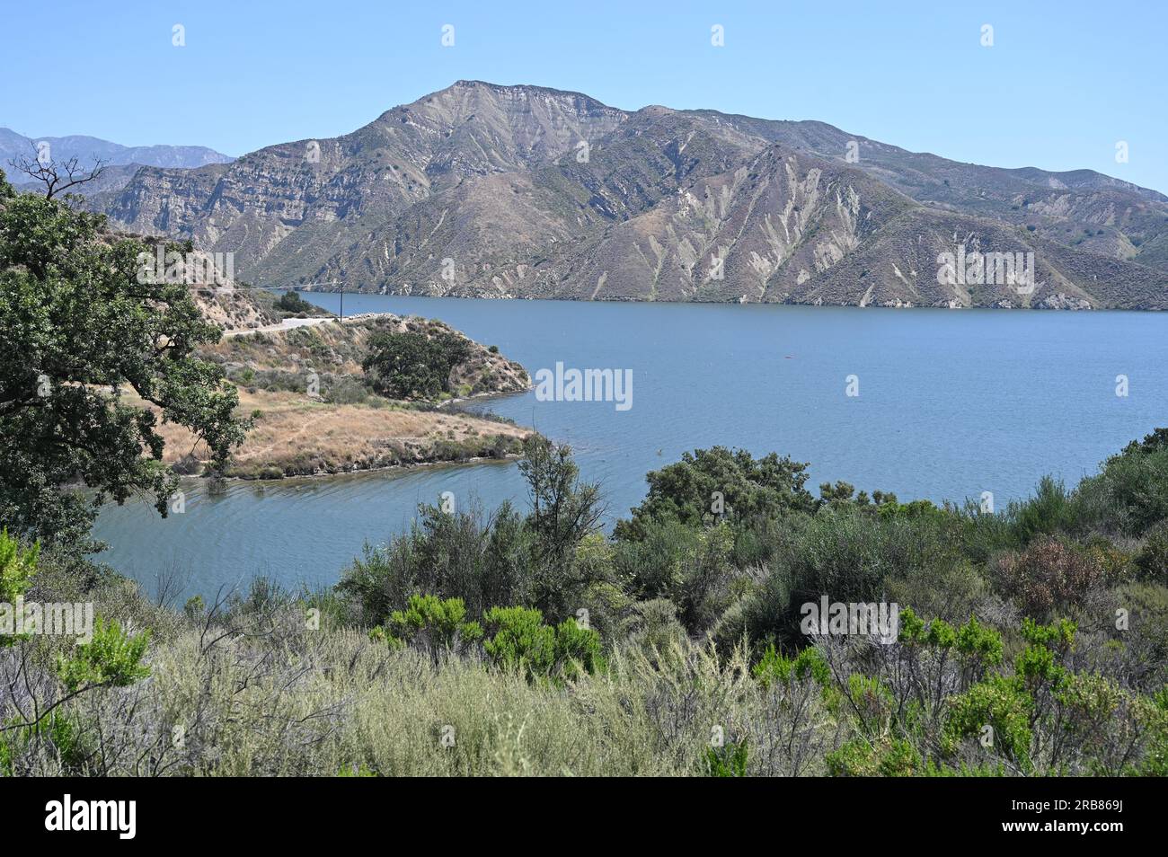 Lake Piru reservoir located in Los Padres National Forest and Topatopa ...