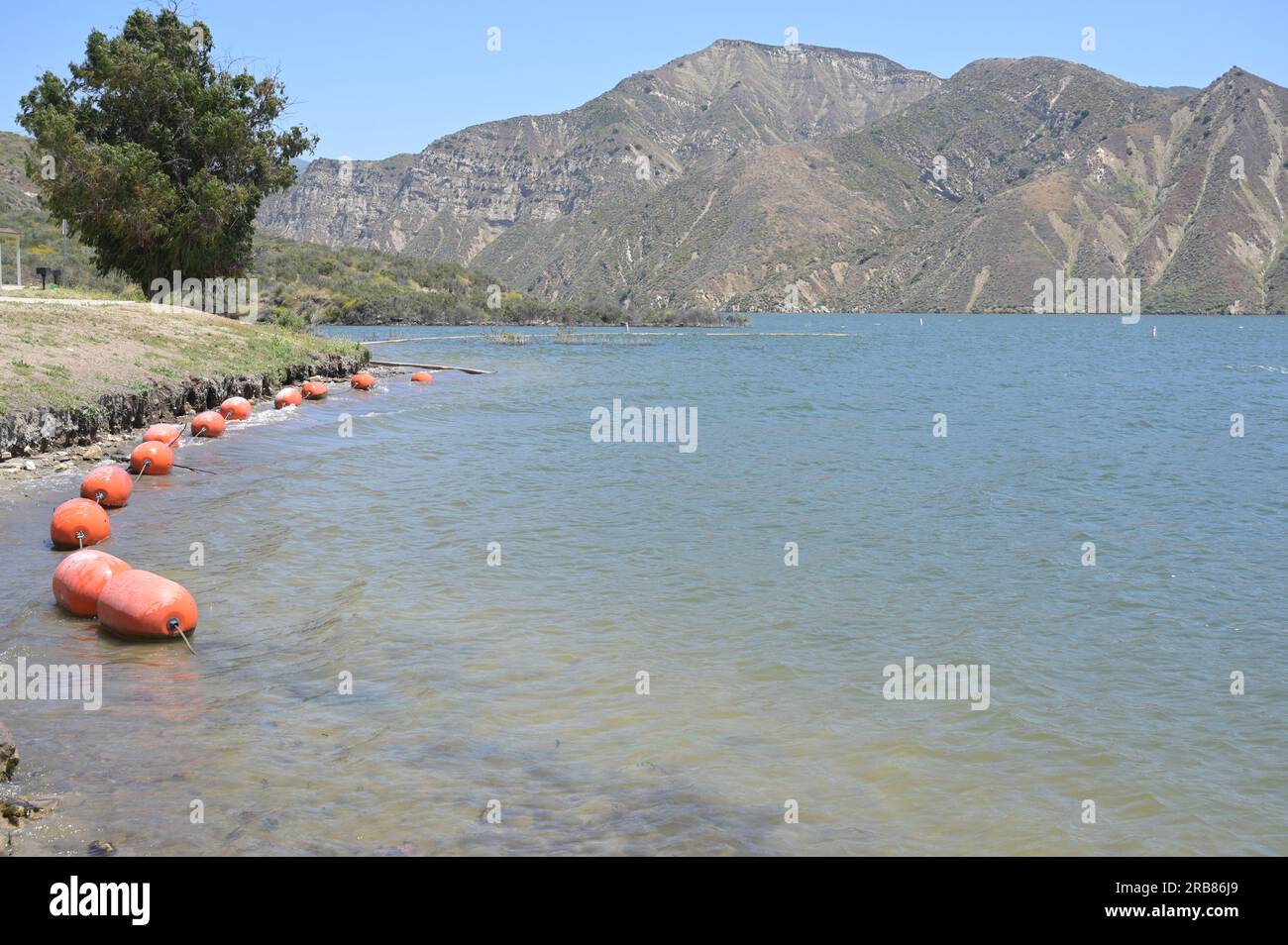 Marker Buoys at Lake Piru reservoir located in Los Padres National ...