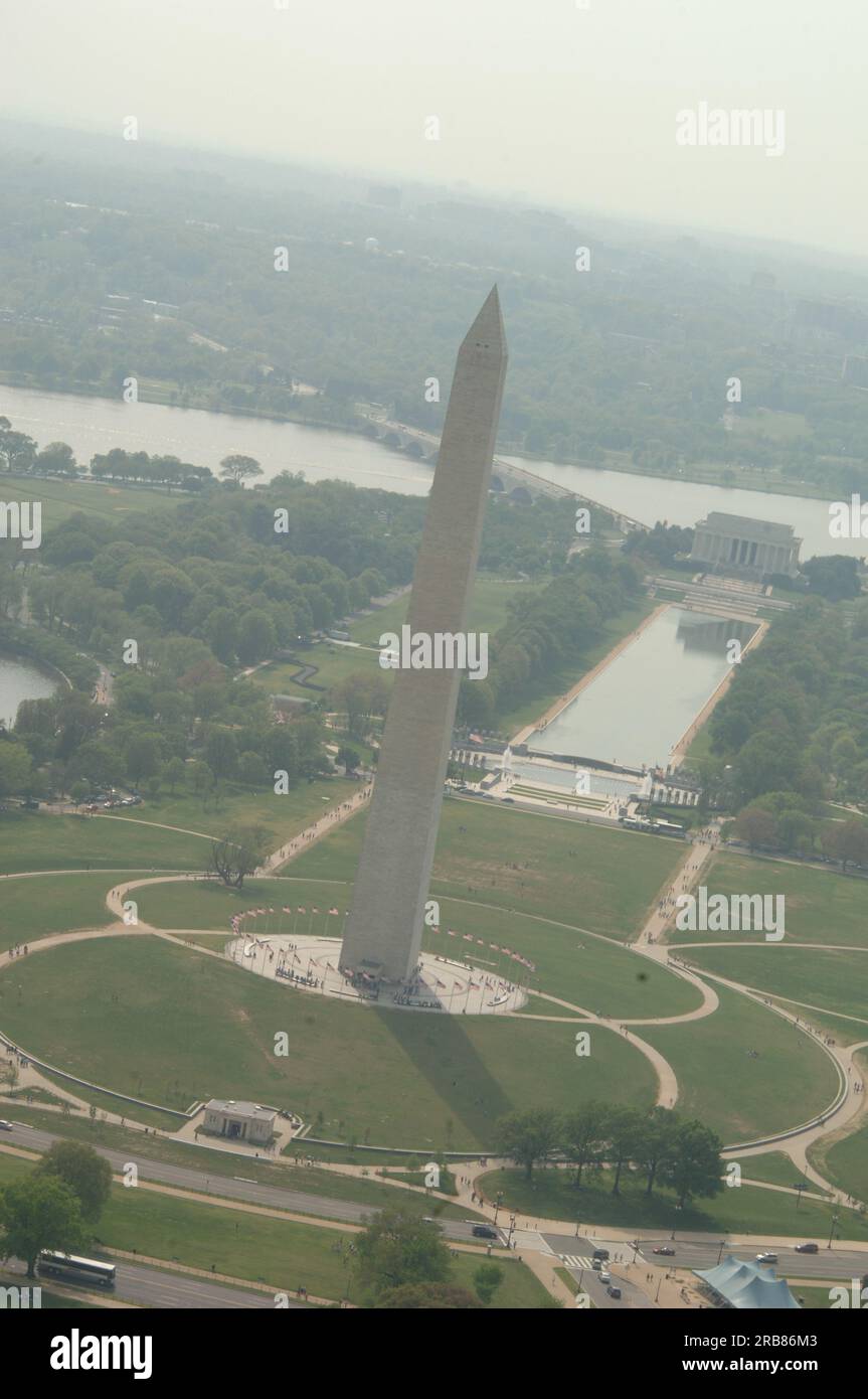 Aerial views of Washington, D.C. buildings, monuments, landscapes ...