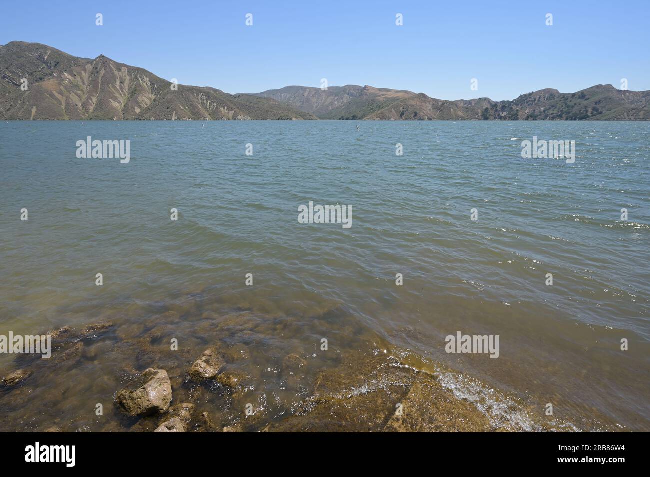 Lake Piru reservoir located in Los Padres National Forest and Topatopa ...