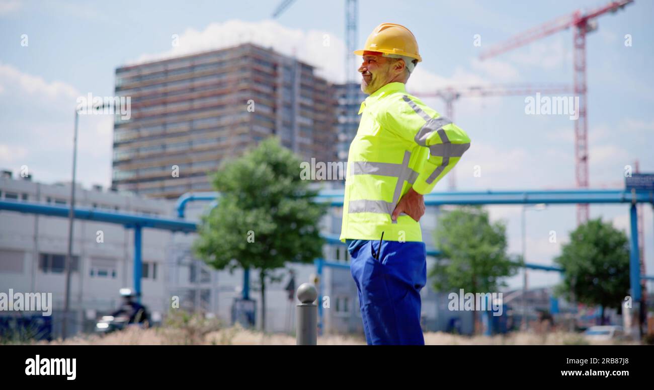Engineer With Back Pain Injury After Accident At Construction Site ...