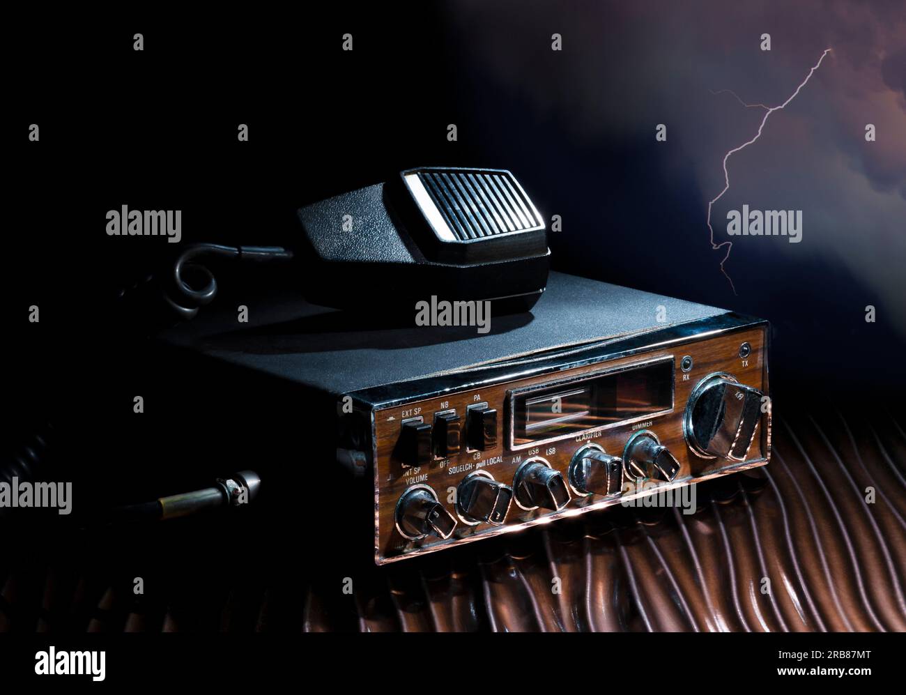 Lightning storm behind a CB radio and mike Stock Photo - Alamy Lightning storm behind a CB radio and mike Stock Photo - Alamy
