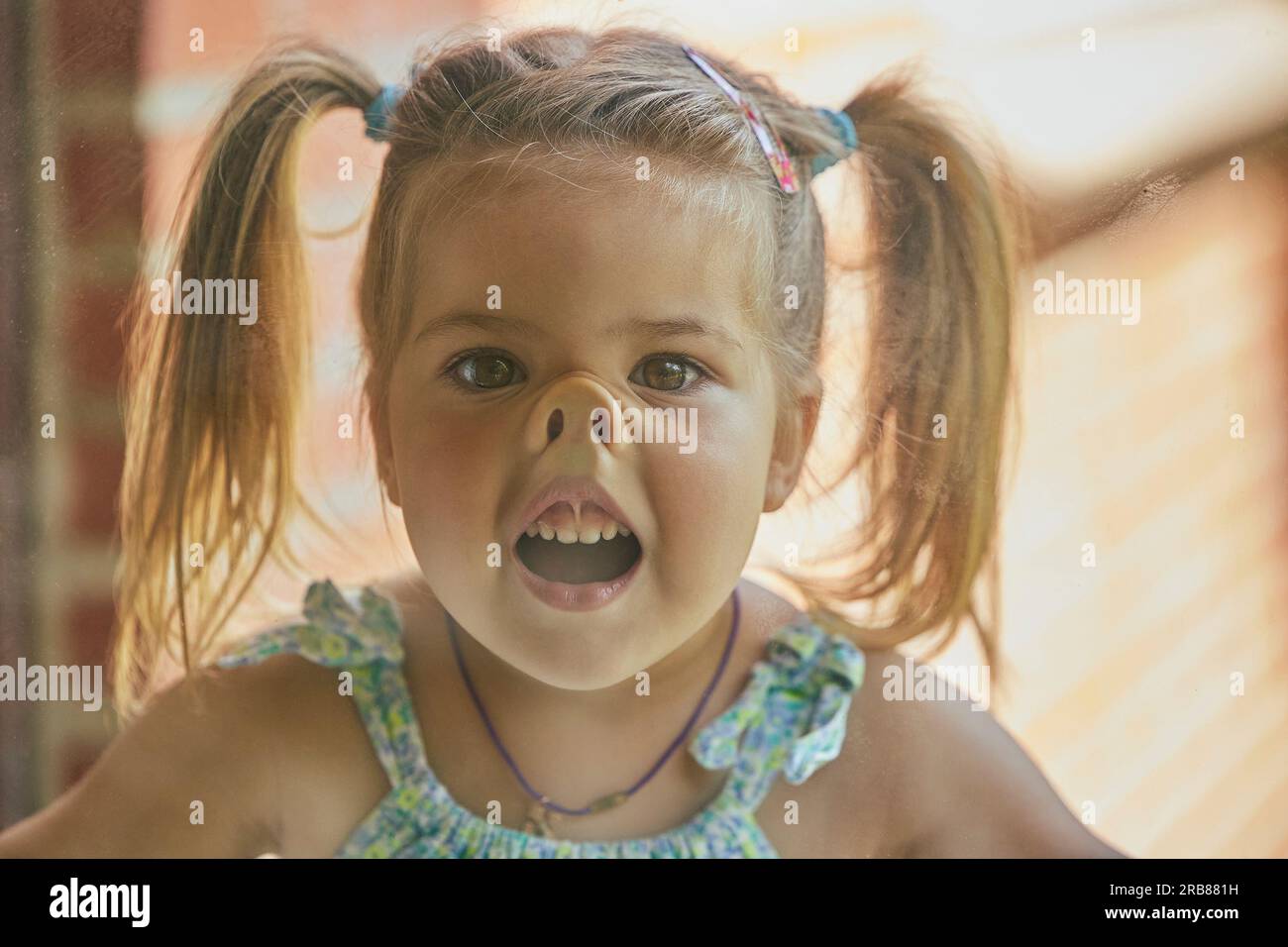 Face pressed against glass hi-res stock photography and images - Alamy