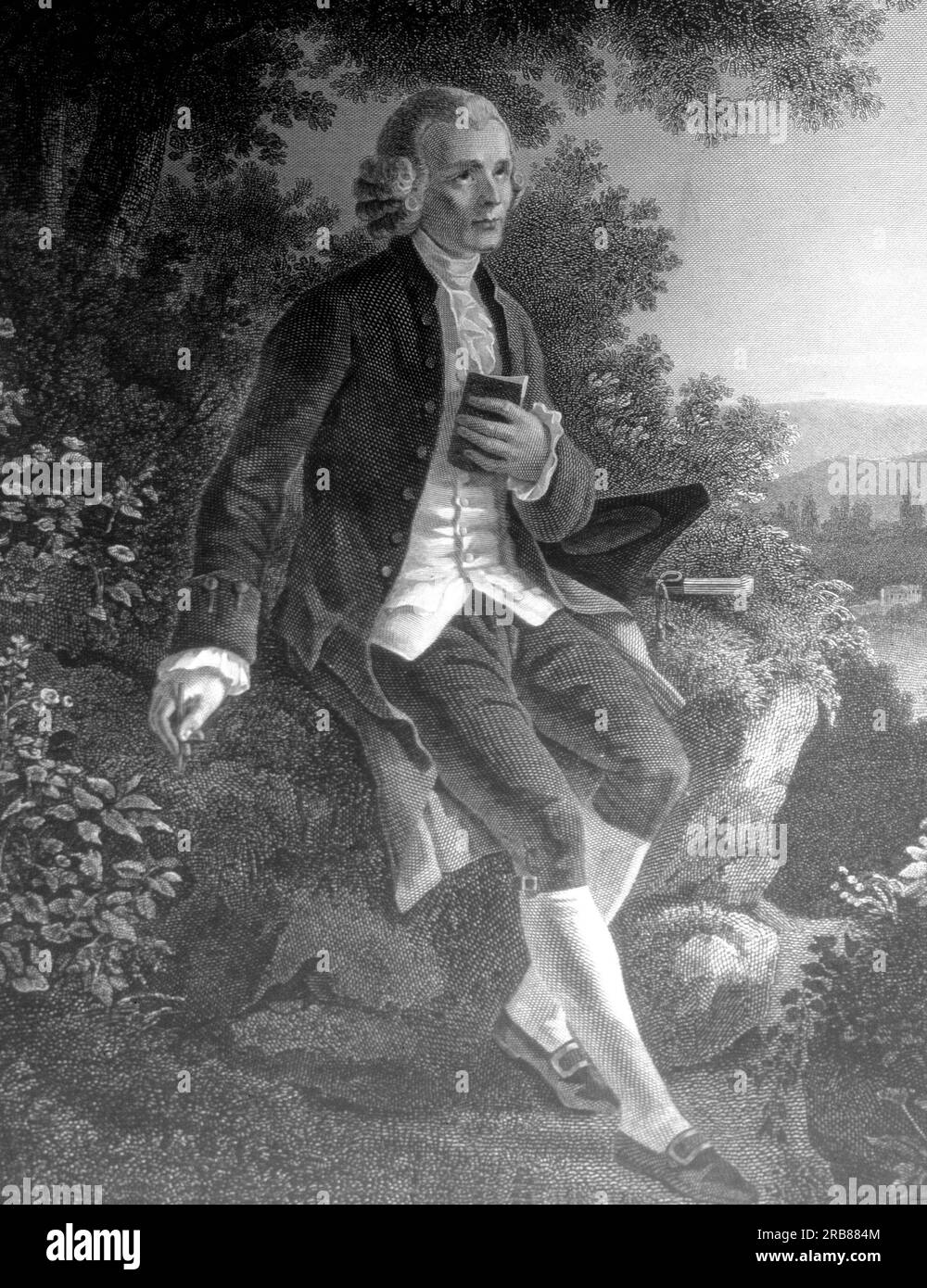 ROUSSEAU, JEAN JACQUES. ESCRITOR FRANCES. 1712-1778. GRABADO. BIBLIOTECA NACIONAL. MADRID Stock ...