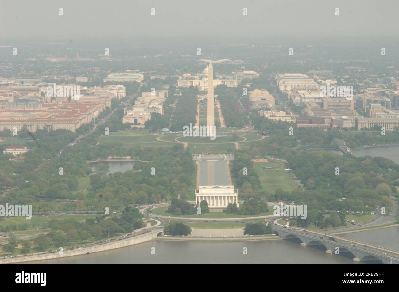Aerial views of Washington, D.C. buildings, monuments, landscapes ...