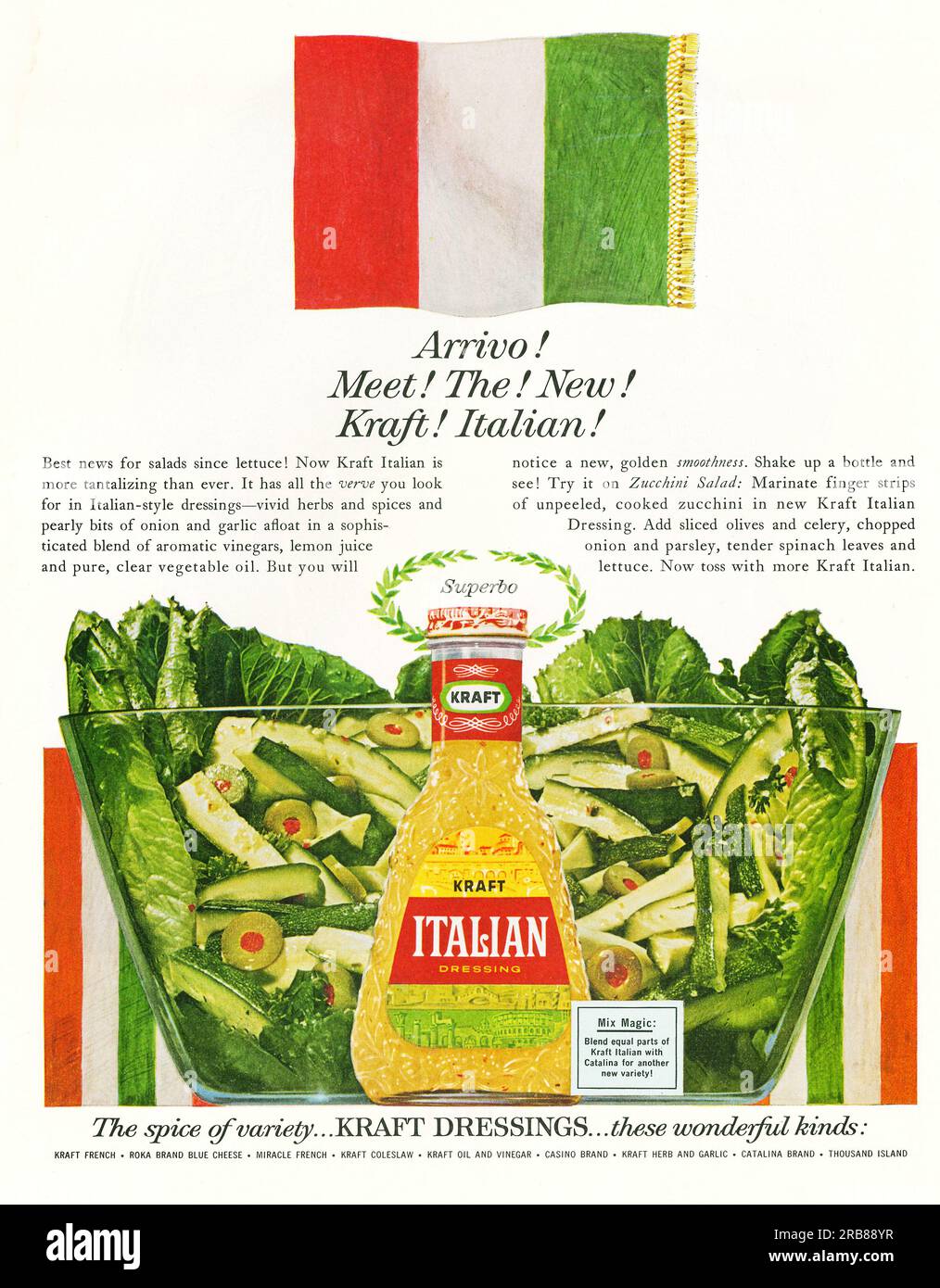 Italian Dressing Kraft advert in a Journal magazine, 1965 Stock Photo ...