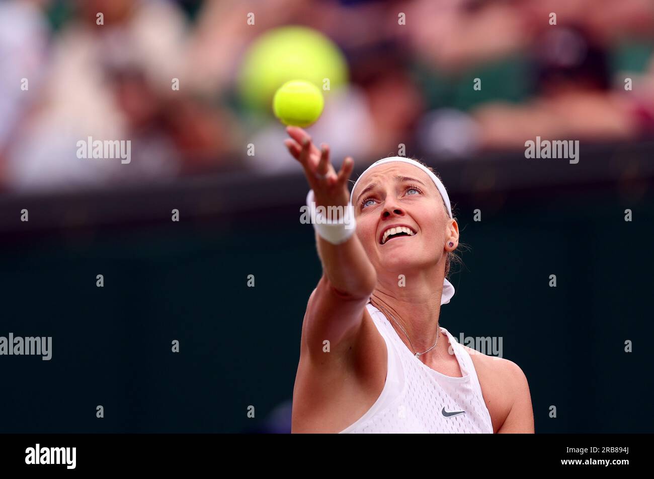 Petra Kvitova in action against Natalija Stevanovic (not pictured) on ...