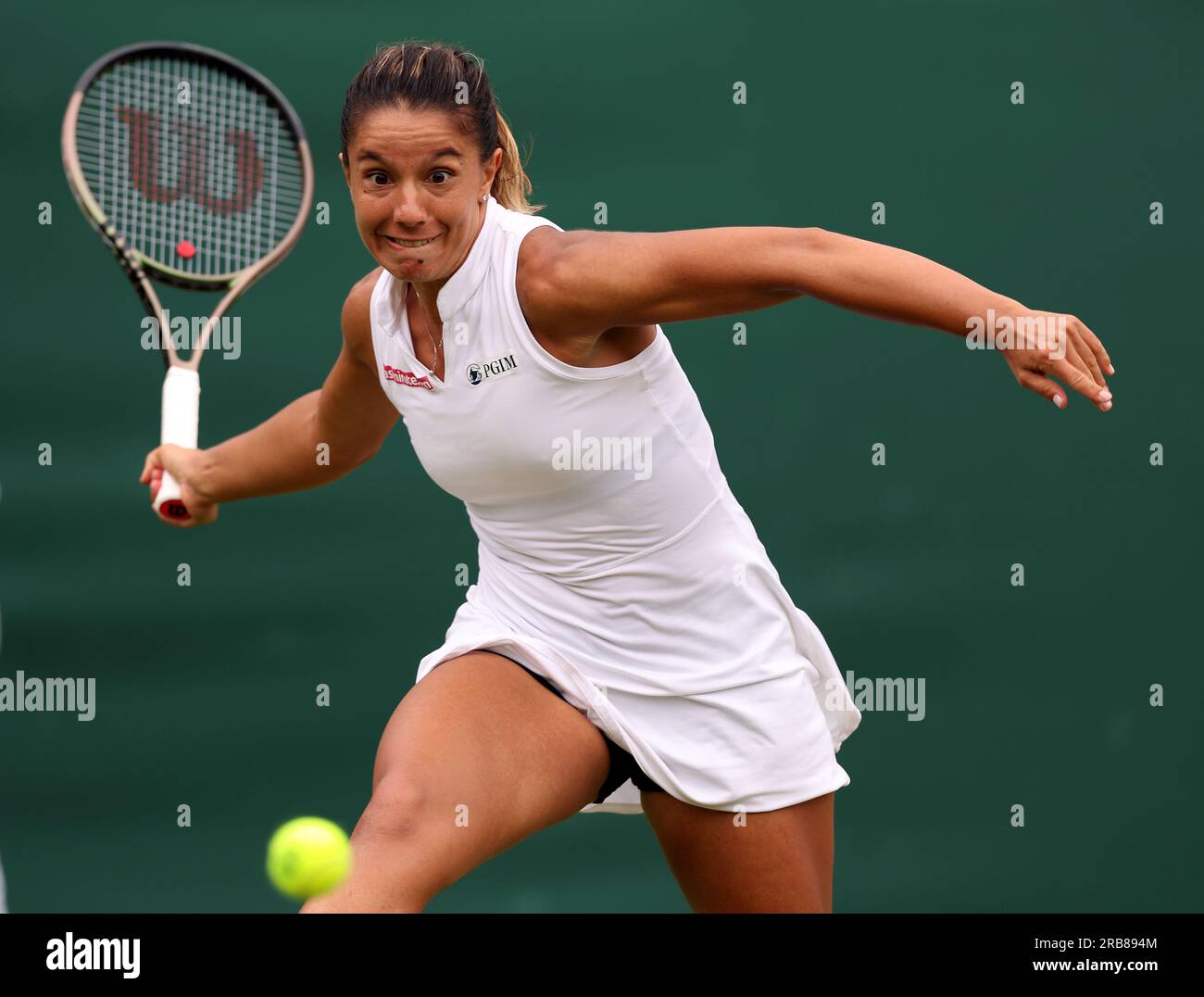 Natalija Stevanovic in action against Petra Kvitova (not pictured) on ...