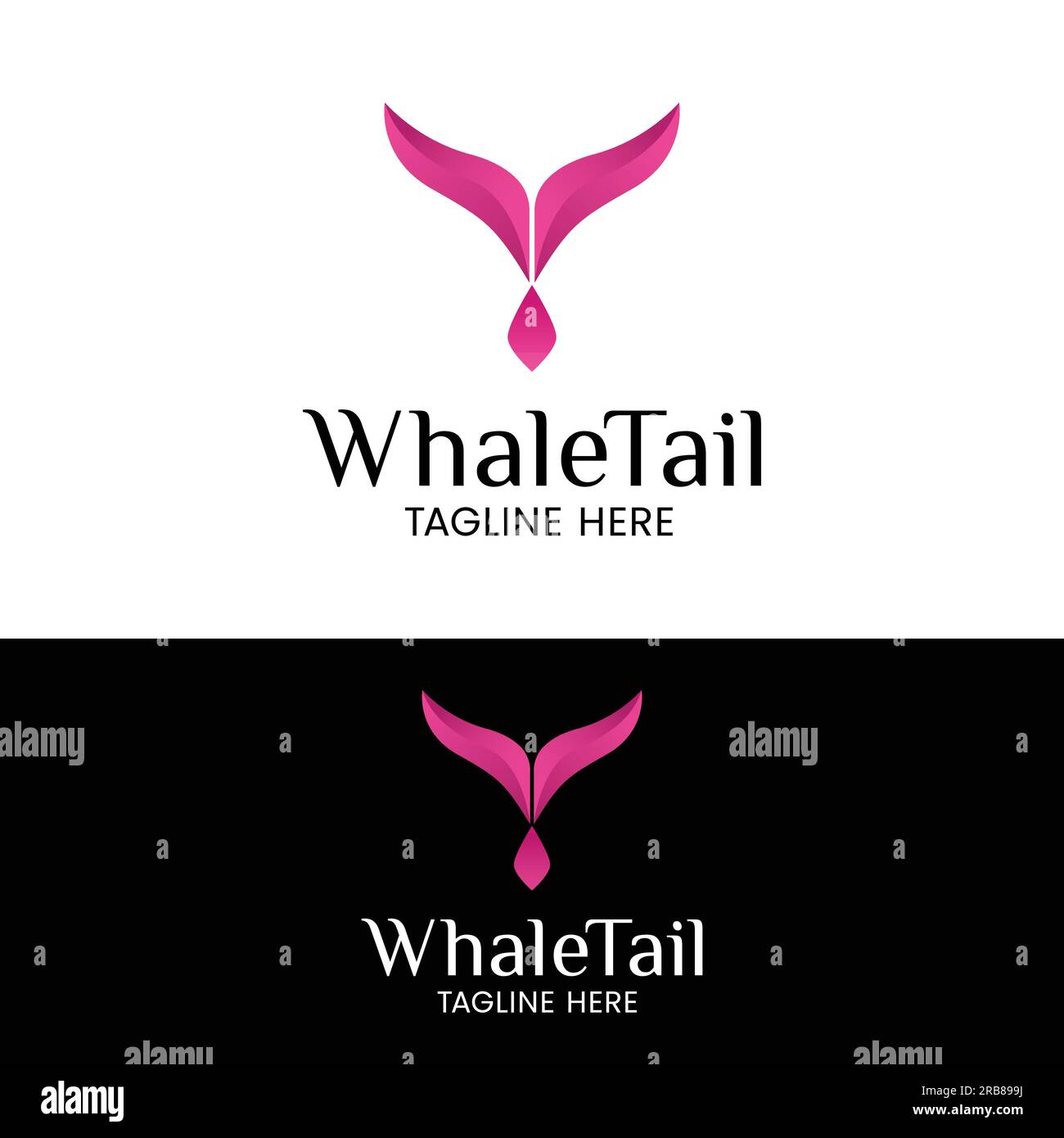 Abstract Whale Tail in Modern Gradient Pink Style for Women Related ...