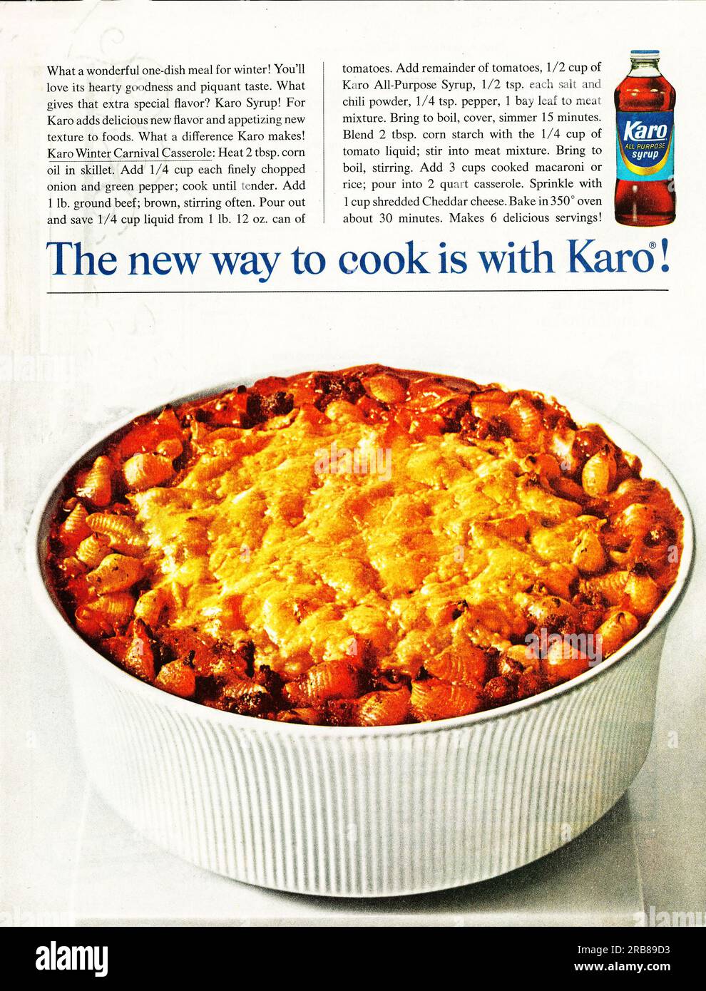Karo Syrup advert in a Journal magazine, 1965 Stock Photo - Alamy