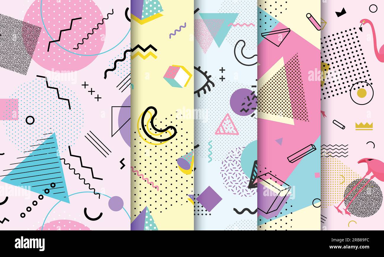 1980s vector geometric shapes hi-res stock photography and images - Alamy