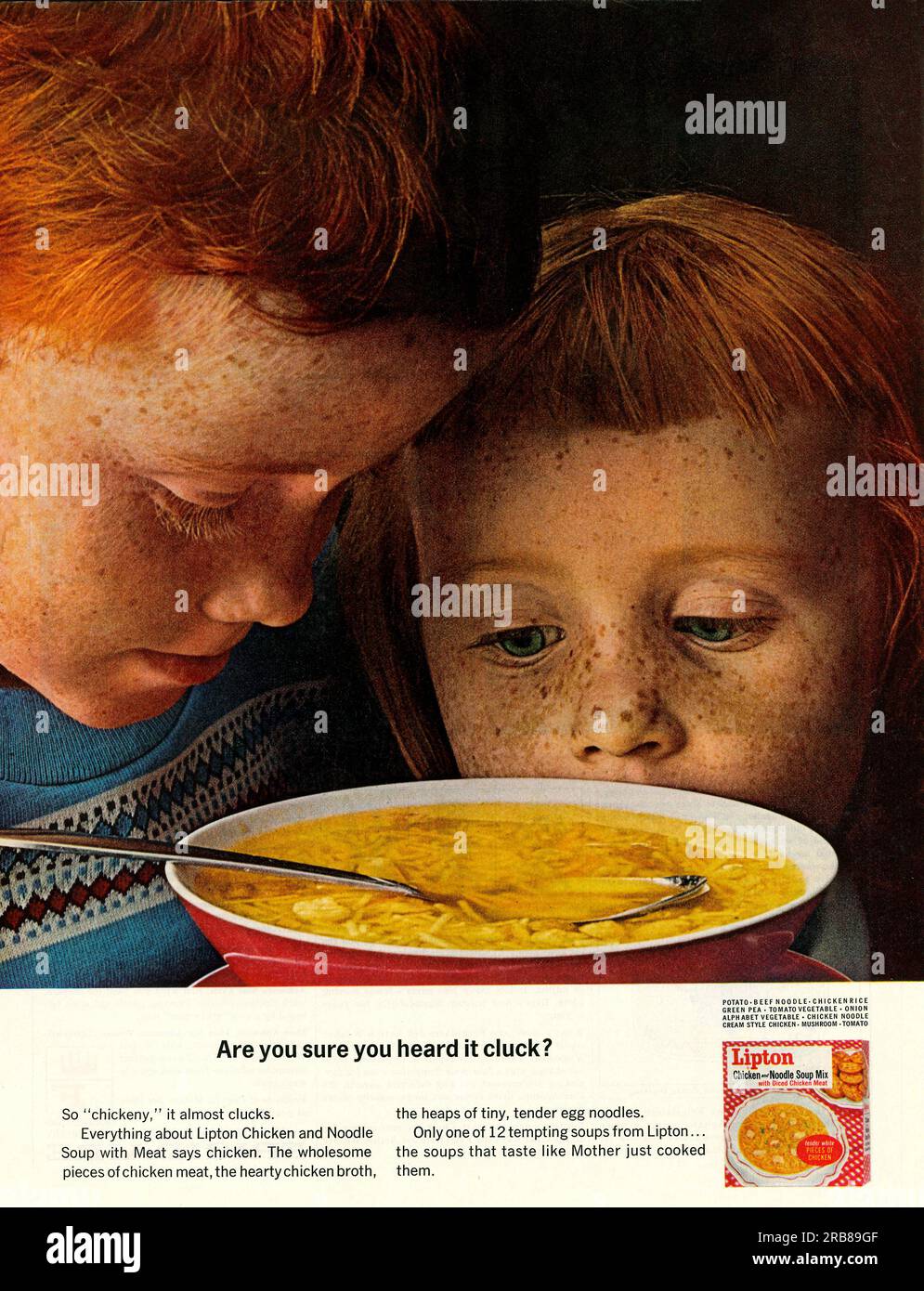 Lipton Chicken Noodle Soup Mix advert in a Journal magazine 1965 Stock ...