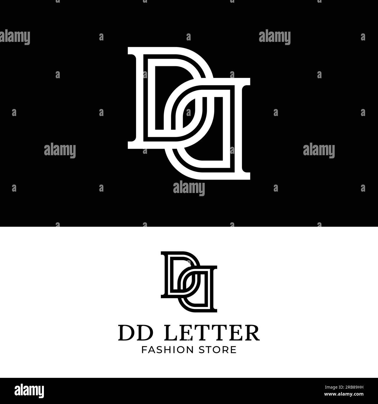 Letter Monogram D DD in Simple Modern Style Logo Stock Vector Image ...
