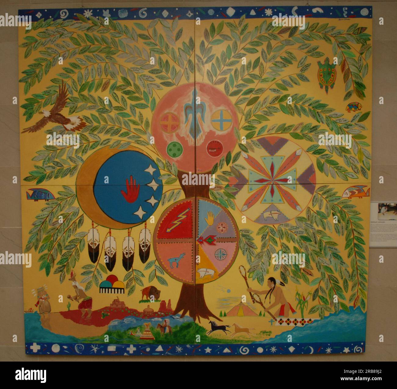 Closeup of Indian mural on display at Main Interior Stock Photo - Alamy