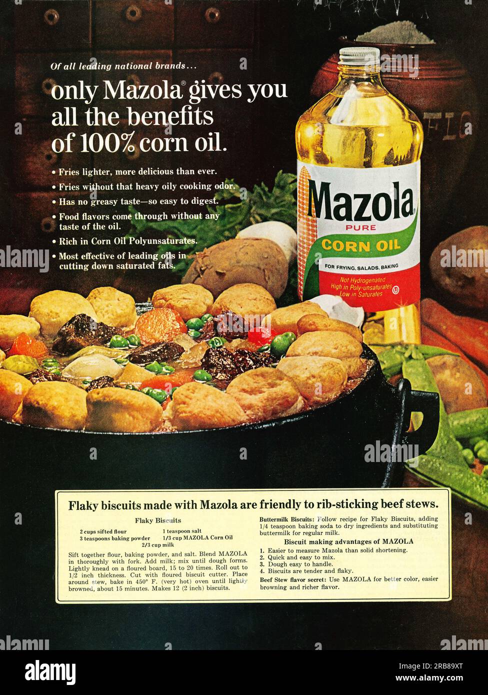 Mazola corn oil advert in a Journal magazine 1965 Stock Photo - Alamy