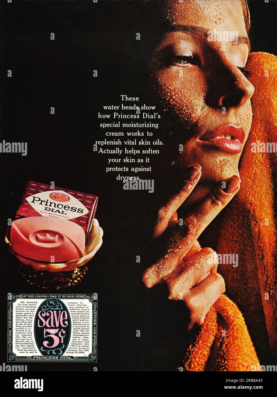 Princess Dial Moisturizing Cream advert in a Journal magazine 1965 ...