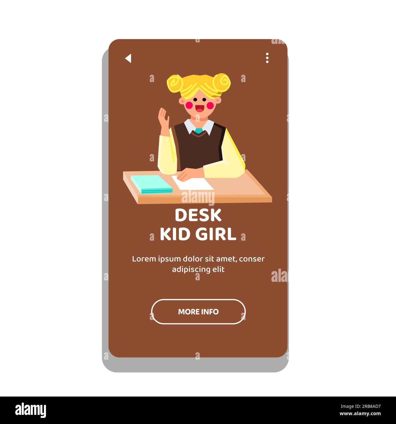 child desk kid girl vector Stock Vector Image & Art - Alamy