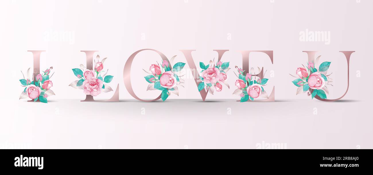 Alphabet with rose hi-res stock photography and images - Alamy