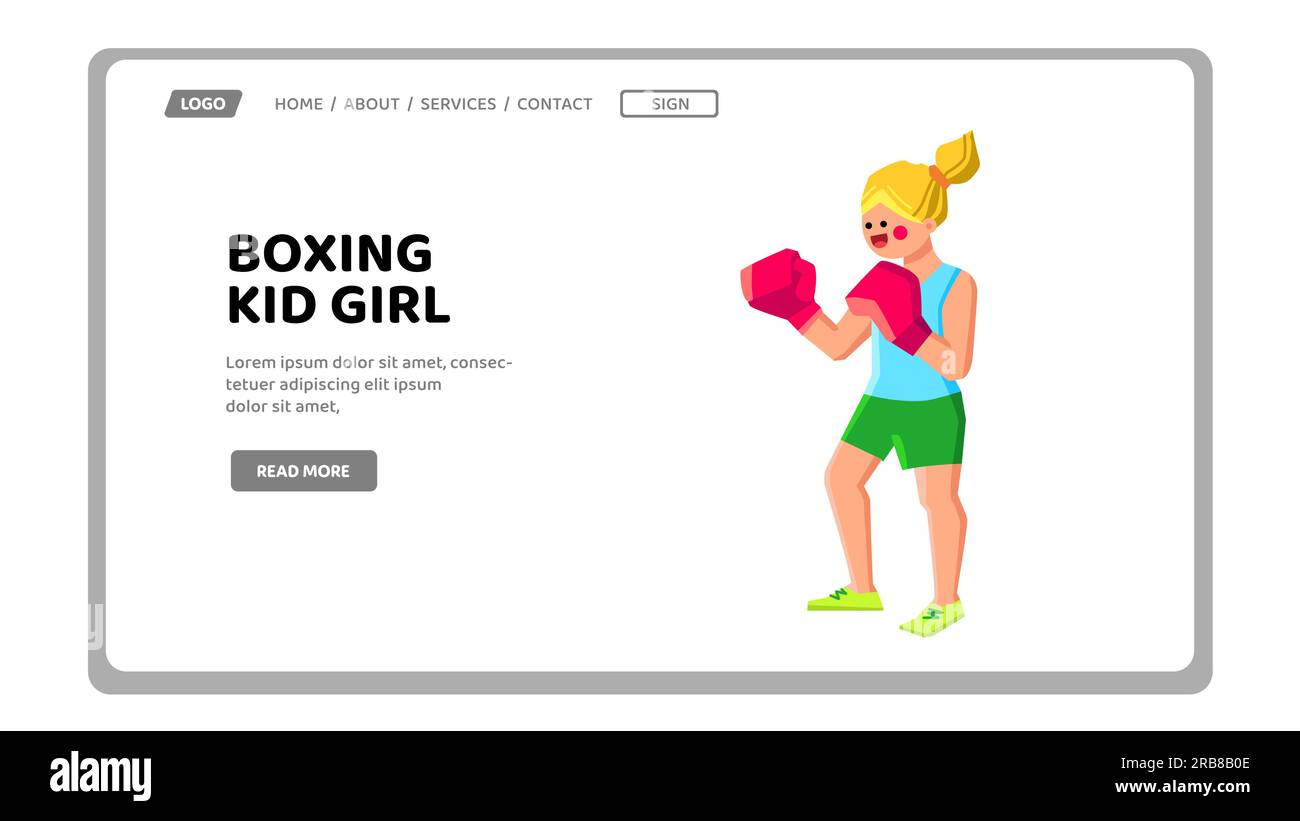 boxer boxing kid girl vector Stock Vector Image & Art - Alamy