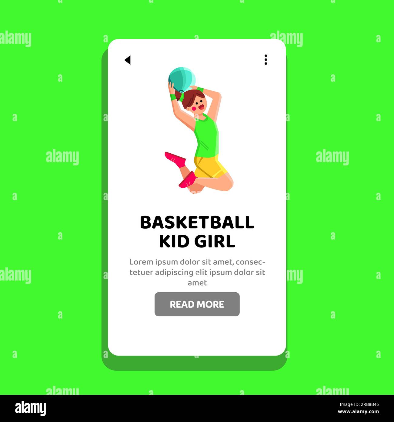 ball basketball kid girl vector Stock Vector Image & Art - Alamy