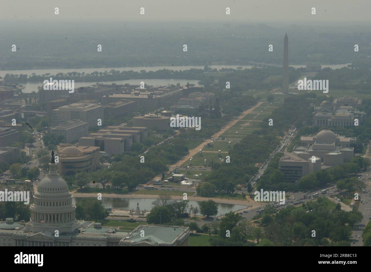 Aerial views of Washington, D.C. buildings, monuments, landscapes ...