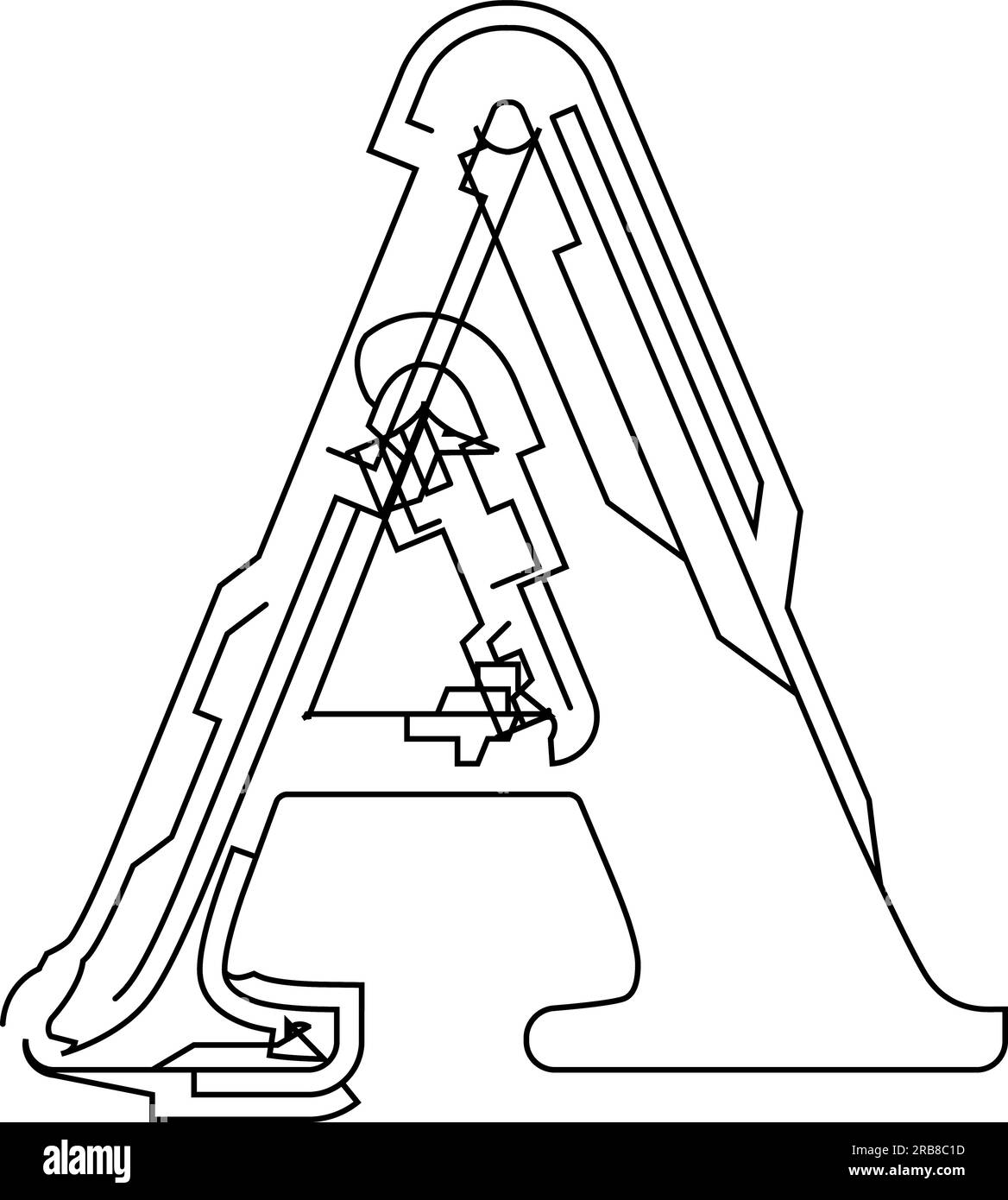 Letter a wireframe hi-res stock photography and images - Alamy