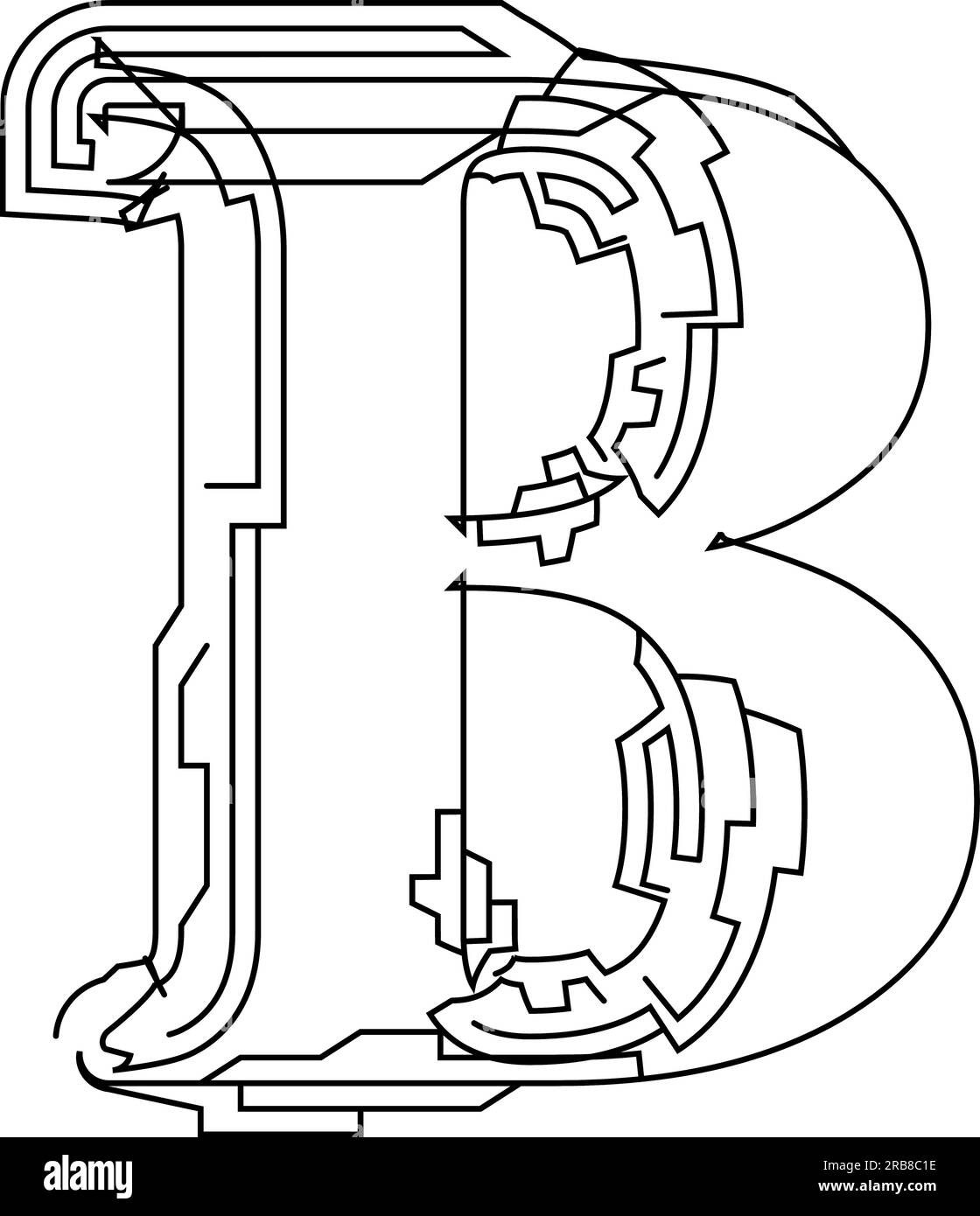 Letter b wireframe hi-res stock photography and images - Alamy