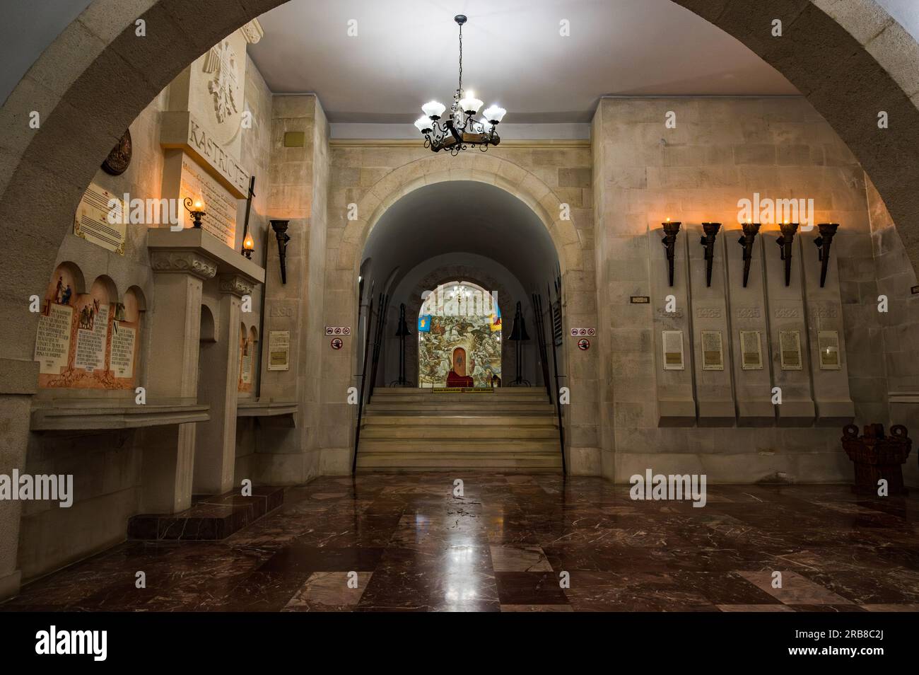 Interior of Skanderbeg Museum in Kruje (National hero Gjergj Kastrioti ...