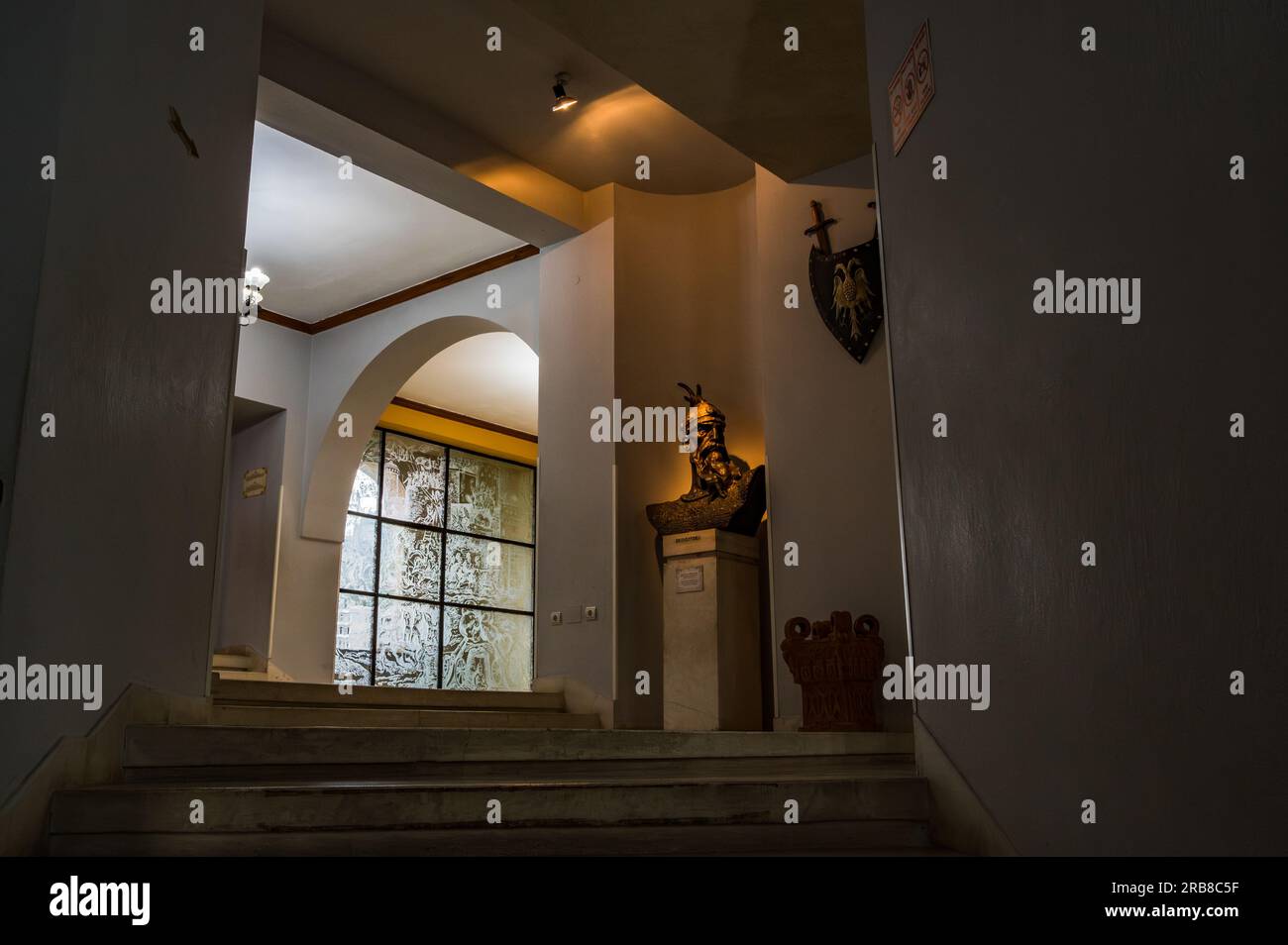 Interior of Skanderbeg Museum in Kruje (National hero Gjergj Kastrioti ...