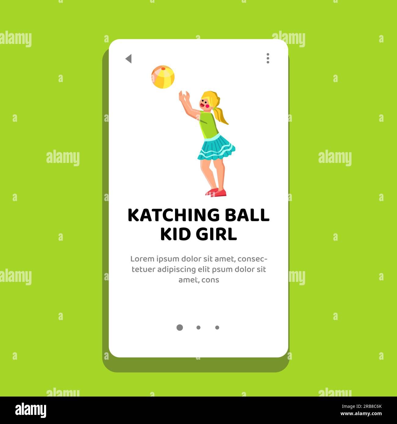 game catching ball kid girl vector Stock Vector Image & Art - Alamy