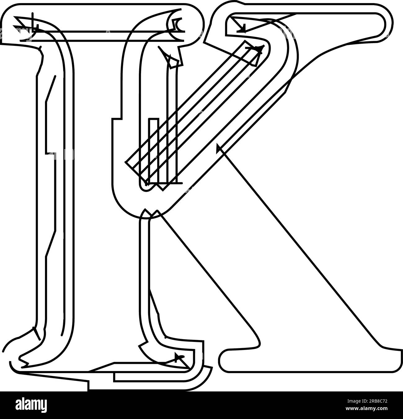 Architectural project font, technical draw style alphabet. Geometrical ...