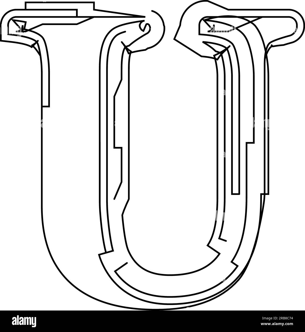 Letter u wireframe Stock Vector Images - Alamy