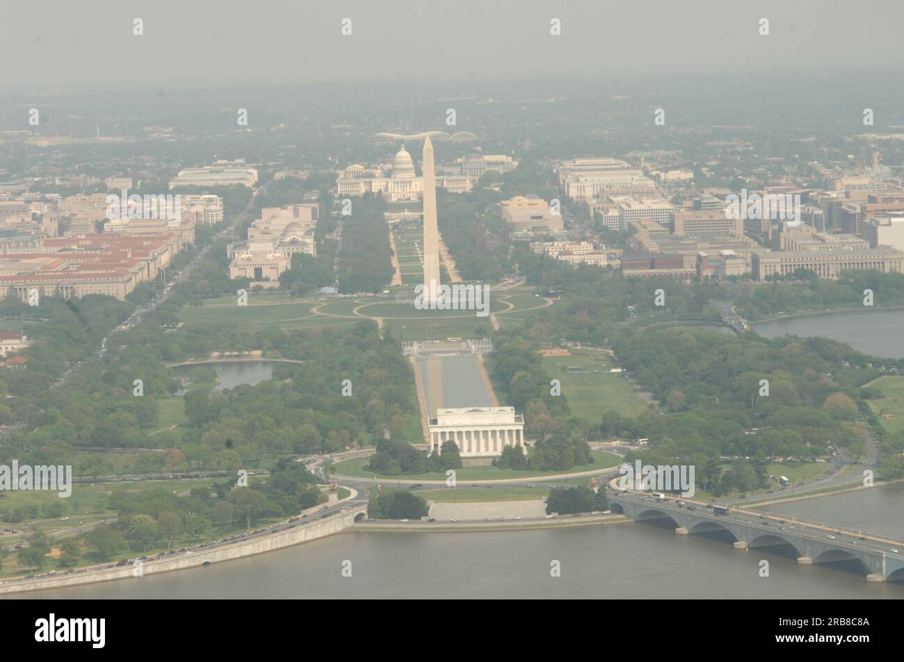 Aerial views of Washington, D.C. buildings, monuments, landscapes ...